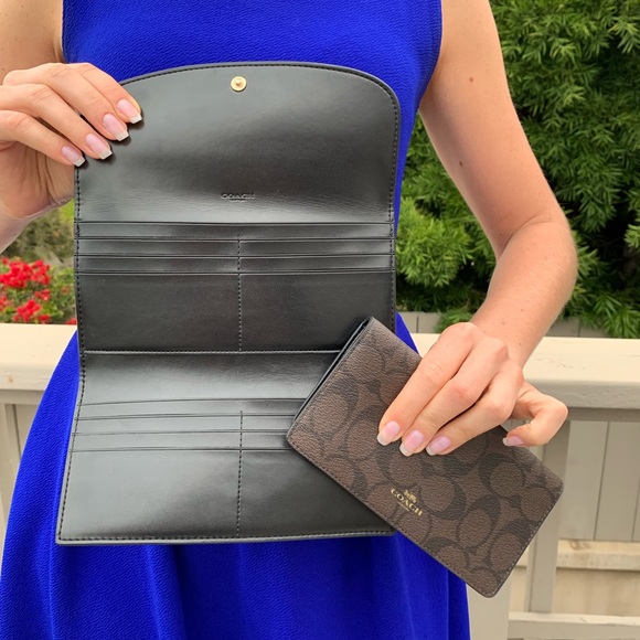 Coach | Bags | Coach Signature Checkbook Envelope Wallet | Poshmark